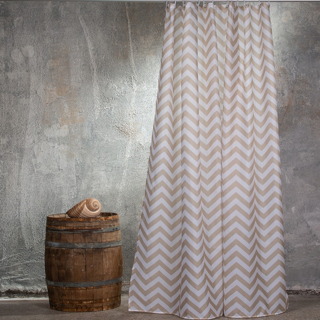 ΚΟΥΡΤΙΝΕΣ ΜΠΑΝΙΟΥ - MELINEN ΚΟΥΡΤΙΝΑ ΜΠΑΝΙΟΥ 180X180 ZIG ZAG BEIGE ...